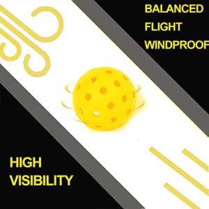 AMYPUK Pickleballs, Outdoor Pickleball Balls, 40 Holes Outdoor USAPA Approved Pickleballs for Pack of 4/12 (Yellow)