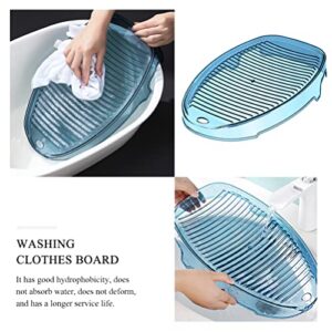 Cabilock Washing Clothes Board Transparent Thickened Washboard Anti- slip Washboard Household Hand Washing Board Underwear Washboard for Home Laundry Tool (Blue)