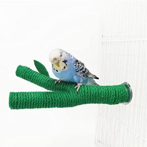 bird perch stands rope parrot standing pole wood stick grinding paw climbing branch trainig toy birdcage accessories for parakeets cockatiels lovebirds conures caique african grey finch (small)