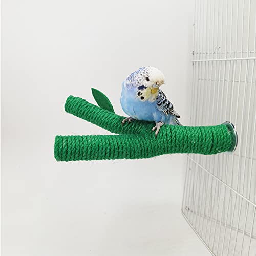 Bird Perch Stands Rope Parrot Standing Pole Wood Stick Grinding Paw Climbing Branch Trainig Toy Birdcage Accessories for Parakeets Cockatiels Lovebirds Conures Caique African Grey Finch (Small)