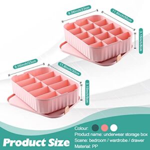 Withtoday Socks underwear drawer organizer, 10Cells or 15Cells underwear organizer Boxes for Socks, underwear organizer for drawer(10grid, PINK)