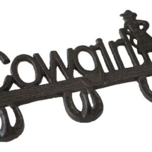 Midwest Craft House Rustic Wall Mounted Cowgirl Coat Rack with 3 Horseshoes for Hats Keys Coats Etc.