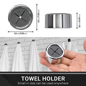 Round Adhesive Kitchen Towel Hook – Holder for Bathroom Hand Dish Towel Self Hook Easy Installation Firmly Without Tearing Ideal Mount Home Wall Cabinet Door Garage No Drilling Required Hanger 6 Pack