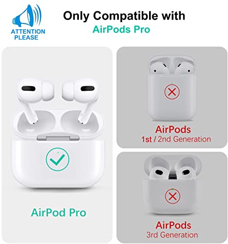 AirPods Pro Case Silicone AirPods Pro Case Cover with Keychain Cute Apple AirPods Pro Protective Case with Enameled Flower Keychain (Black)