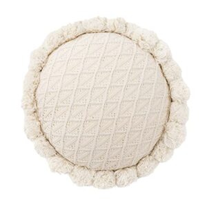 maxpetus circular creative knitting pillow futon knitting cushion sofa cushion (white)