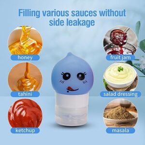 Timiuu 4-Pack 1.3Oz. Squeeze Salad Dressing Bottles with Cleaning Brush | Small Salad Dressing Container to Go | Portable Sauce Bottle Condiment Bottles | Food-grade Silicone, BPA Free