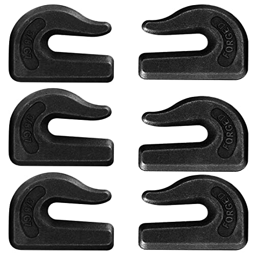 6Pcs Weld-On Chain Hook, 3/8 Inch Grade 70 Clevis Grab Hooks for Tractor Bucket, Heavy Duty Grab Hook Weldable for Chain Pulling and Lifting, Forged Steel Weld Hooks for Rigging/Forklift Trailer