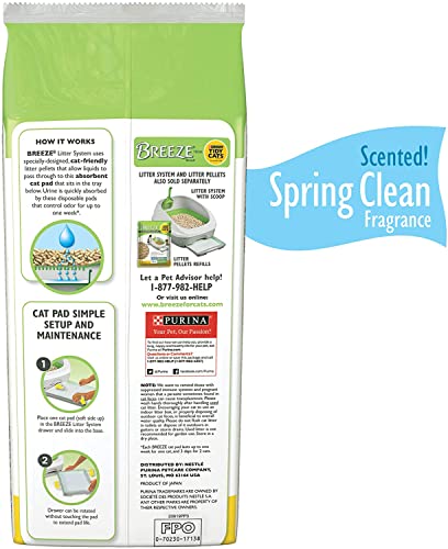 Tidy Cats Breeze Spring Clean Cat Pads Refill Pack (2) 10 Count Pouches with AuroraPet Catnip Toy (Assorted)