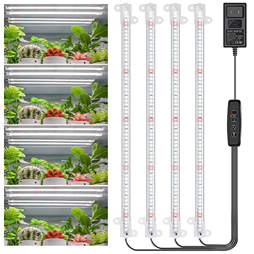 Wiaxulay LED Plant Grow Light Strips, 36W 240LEDs Full Spectrum Grow Lights for Indoor Plants, Grow Lamp with Auto On/Off 3/9/12H Timer 10 Dimmable Levels and 3 Switch Modes for Seedling