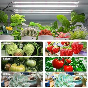 Wiaxulay LED Plant Grow Light Strips, 36W 240LEDs Full Spectrum Grow Lights for Indoor Plants, Grow Lamp with Auto On/Off 3/9/12H Timer 10 Dimmable Levels and 3 Switch Modes for Seedling