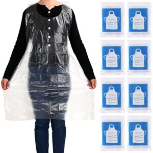 julmelon large disposable aprons 50 pcs 44 x 30 clear plastic aprons disposable adults painting aprons disposable smocks for adults painting cooking picnic party etc