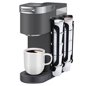 kedofa k cup holder for keurig- coffee pods holder side & wall mount hanging- k-cups pods organizer, k-pod storage stands rack- save kitchen space- black (2 rows/for 10 k cups)