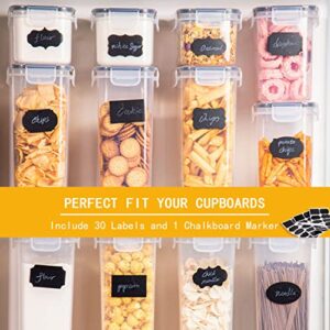 HL Home-Link 【24 Pack】 Airtight Food Storage Containers Set Plastic Kitchen Food Containers with Lids BPA Free Clear Snack Containers for Cereal, Flour, Pasta, Sugar with Free Marker & 30 Labels