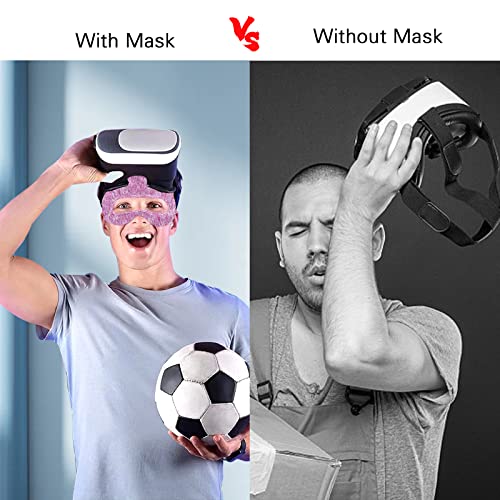 VR Mask Sweat Band for Oculus Go Quest 2 Adjustable Sweat Guard for VR Headset Breathable VR Mask Eye Face Cover Sweat Absorber for VR HMD Padding Use for Women Men Machine Washable - 3Pcs