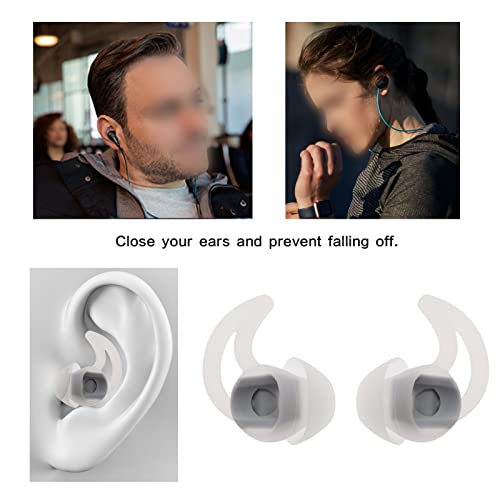 Micro Traders 3 Pairs Replacement Earbuds Ear Tips Silicone in Ear Earphones Noise Isolation Ear Tips Compatible with Bo-se QC20 QC20i SoundSport SIE2i IE2 IE3 Earphones White S M L