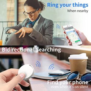 Key Finder Locator, Tracker for Keys and Wallets 2 Pack Two-Way Anti-Lost Alarm Phone Finder with Key Chain and Silicone Protective Case, Fit for Android/iOS (White)