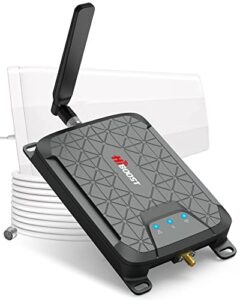 hiboost mini cell signal booster for verizon, at&t, t-mobile| up to 1500 sq ft/one room| high power outdoor receiving antenna| 5g/4g/3g lte| band 5, 12/17, 13|app service + install| fcc approved