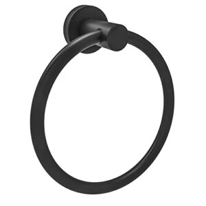 rarxtr matte black hand towel holder for bathroom kitchen towel ring modern rounded base wall mount sus304 stainless steel