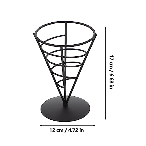 Angoily French Fry Holder Cone French Fries Stand Cone Basket Stainless Steel Spiral Cone Display Appetizer Serving Rack for Restaurant