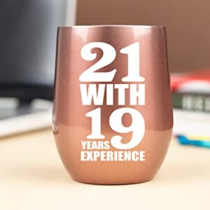 40th Birthday Gifts for Women – 12oz Wine Tumbler Mug – Turning 40, Funny, Unique Gift Idea for Her, Mom, Glass, Happy, Bday, Glass, Cup