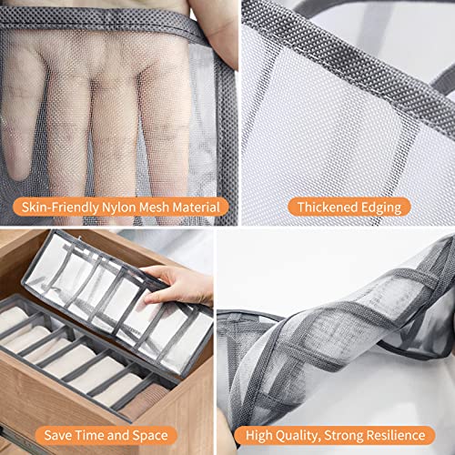 Wardrobe Clothes Organizer for Folded Clothes, Upgrade Mesh Clothes Storage Organizer, Storage Containers for Clothes Jeans Skirts, T-Shirt Underwear Bra Sock Organizer (4pcs, 2 Large and 2 Small)