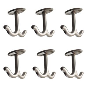 bami-lee house zinc alloy double prong ceiling hook,6 pcs under the table hook coat hook for closet top bathroom kitchen cabinet garage