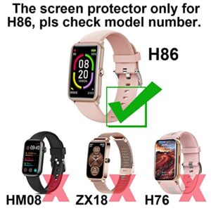 smaate Soft Screen Protector for H86, Compatible with MOREPRO, FITVII Fitcloud Pro H86 1.57inch Smartwatch for Women, 4-Pack, TPU, Square, Bubble Self-healing, Full Coverage, Anti-scratch