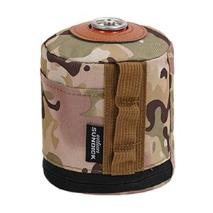 GZYF Portable Gas Tank Protective Case Fuel Cylinder Canister Storage Cover for Traveling Accessories Hiking Cooking Supplies BBQ, Light Camouflage L