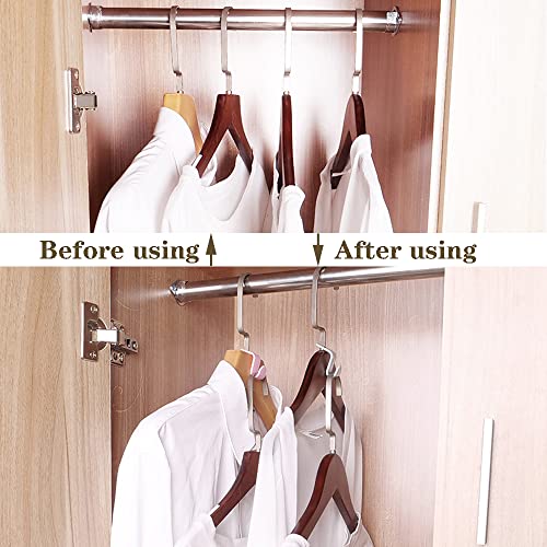 Woonsoon Clothes Hanger Connector Hooks, 80PCS Sturdy Mini Cascading Thickened 20lbs Space Saving Closet Organizer, Extender Clips, 4-Color Connection Hooks for