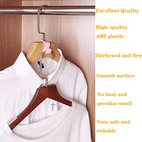 Woonsoon Clothes Hanger Connector Hooks, 80PCS Sturdy Mini Cascading Thickened 20lbs Space Saving Closet Organizer, Extender Clips, 4-Color Connection Hooks for