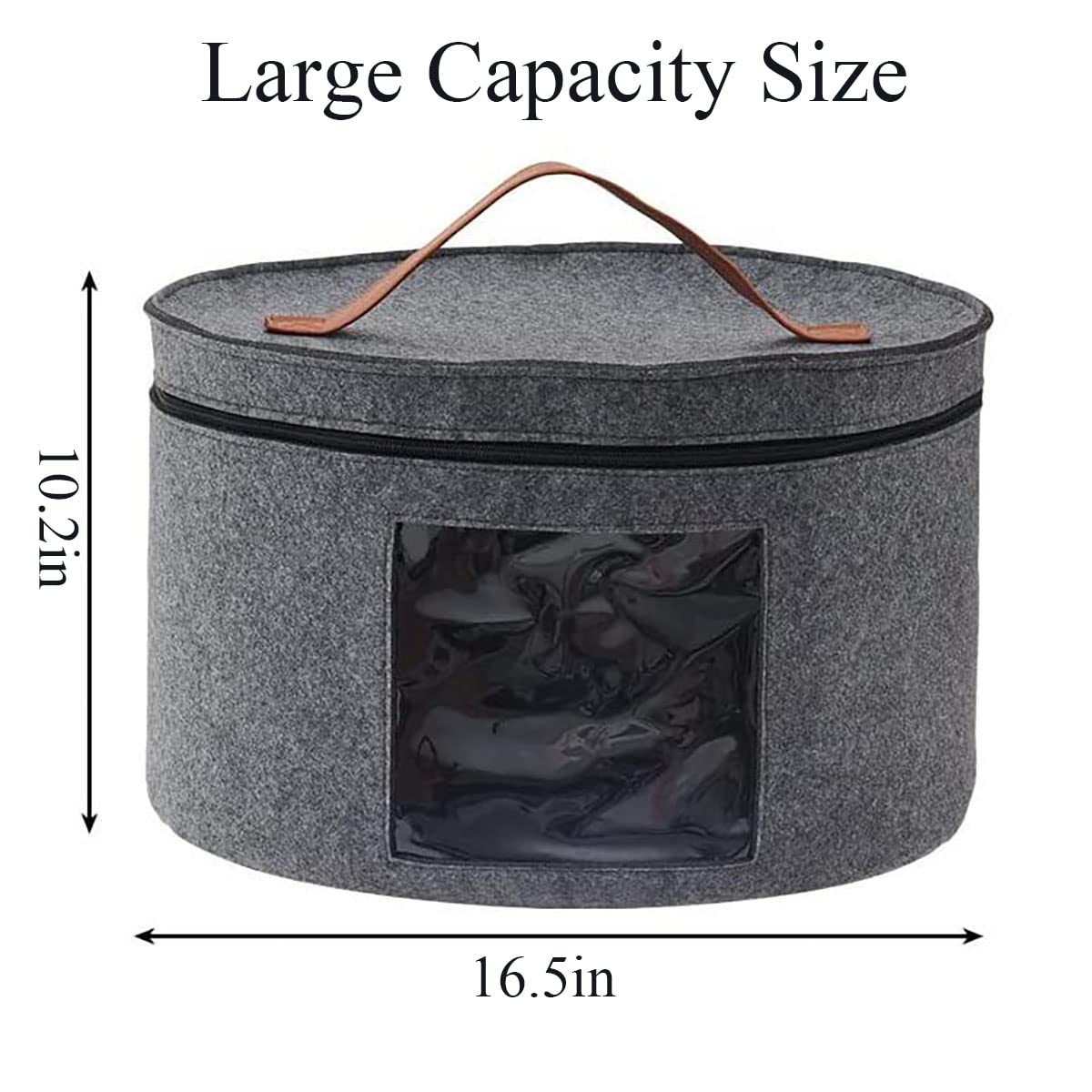 Memfish Hat Box-Hat Boxes for Women Storage Travel Hat Box Large Round Hat Carrier Case Organizer Wide-Brim Cowboy Men Cowboys Caps Clothes Closet Storage Foldable Hat Box with Lids(Grey)