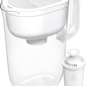 Brita Large 10 Cup Water Pitcher with 1 Standard Filter, Made Without BPA, Huron, (Packaging May Vary), Small, Bright White