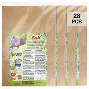 s&x gravel paper for bird cages - 17" x 11" heavy backing paper, 4 x 7-pack, 28 sand sheets