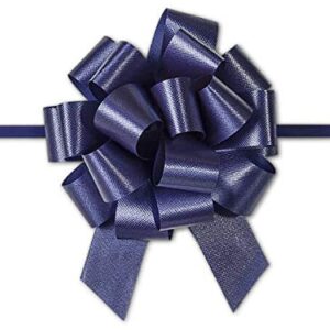 Navy Blue 4 Inch Pull Bows 10 Pack Gift Wrap Christmas Wedding Gift Wrap Pull Bows Pull String Bows by A1 Bakery Supplies