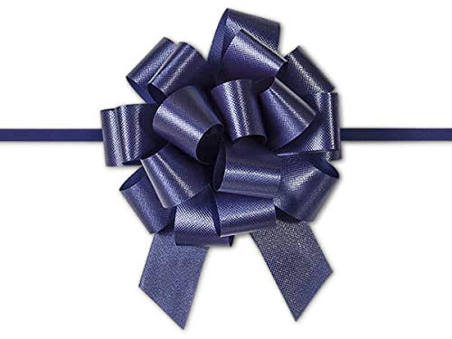 Navy Blue 4 Inch Pull Bows 10 Pack Gift Wrap Christmas Wedding Gift Wrap Pull Bows Pull String Bows by A1 Bakery Supplies