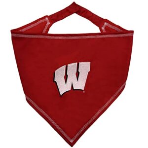 pets first ncaa wisconsin badgers tie bandana, small/medium. dog bandana scarf bib for pet cat dog. the ultimate game-day, party bandana (wi-3550-s-m)