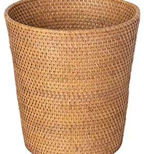 Kouboo Loma Round Rattan Paper Waste Basket (Honey-Brown)