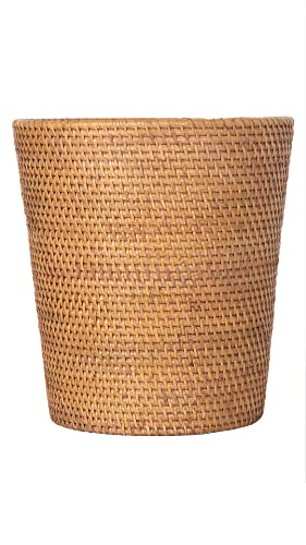 Kouboo Loma Round Rattan Paper Waste Basket (Honey-Brown)