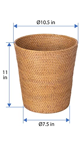 Kouboo Loma Round Rattan Paper Waste Basket (Honey-Brown)