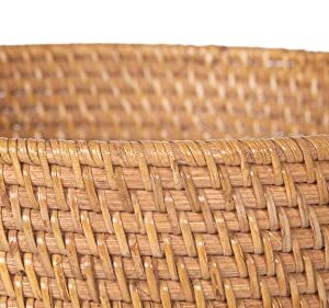 Kouboo Loma Round Rattan Paper Waste Basket (Honey-Brown)