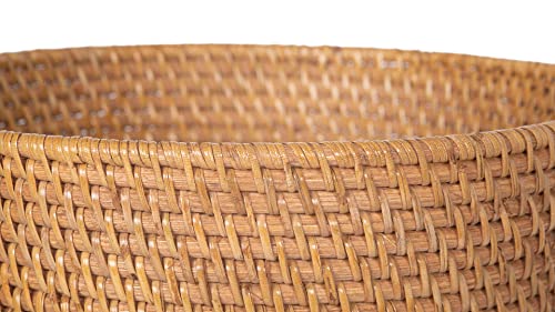 Kouboo Loma Round Rattan Paper Waste Basket (Honey-Brown)