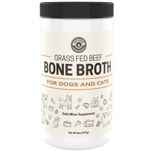 Left Coast Performance 8oz Beef Bone Broth Powder for Dogs and Cats – Premium Grass-Fed Beef Broth Topper for Picky Eaters –Supports Joints and Gut Health – Bone Broth for Cats