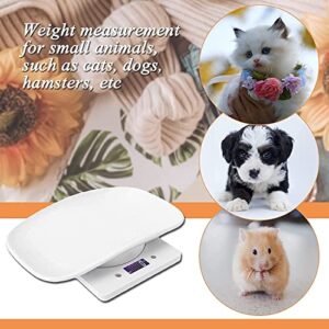 Ahdaskoo Digital Pet Scale,Max 33 lbs LCD Display Small Animal Scale,g / ml / lb /oz,Multifunction Non‑slip Kitchen Food Scale for Hamster Kitten Puppy Hamster Little Bird,White