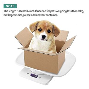 Ahdaskoo Digital Pet Scale,Max 33 lbs LCD Display Small Animal Scale,g / ml / lb /oz,Multifunction Non‑slip Kitchen Food Scale for Hamster Kitten Puppy Hamster Little Bird,White