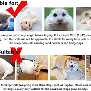 Ahdaskoo Digital Pet Scale,Max 33 lbs LCD Display Small Animal Scale,g / ml / lb /oz,Multifunction Non‑slip Kitchen Food Scale for Hamster Kitten Puppy Hamster Little Bird,White