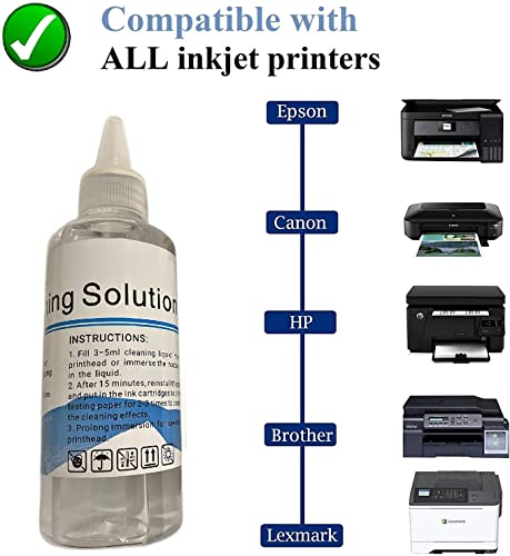 Inkpro Printhead Cleaning Kit Printer Flush Kit for Epson WF-7720 WF-7710 WF-7210 WF-7620 WF-7610 WF-2660 WF-2630 WF-2760 WF-2750 WF-3640 WF-3620 XP-430 420 410 XP-330 XP-320 Printer Nozzle Cleaner