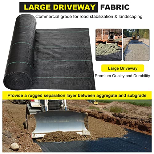 Driveway Fabric, 6x300 ft Road Fabric Commercial Weed Barrier Fabric, Landscape Fabric Heavy Duty 3.5OZ French Drain Fabric for Erosion Control,Landscape Fabric,Weed Barrier,Construction Projects