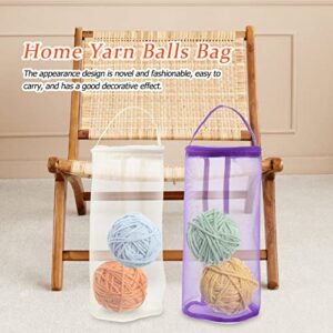 Travel Knitting Bag 2pcs Empty Yarn Storage Bags Portable Knitting Bag Mesh Yarn Case Organizer Crochet Thread Sewing Accessories Storage Tote Bag for Knitting Lovers Knitting Yarn Holder