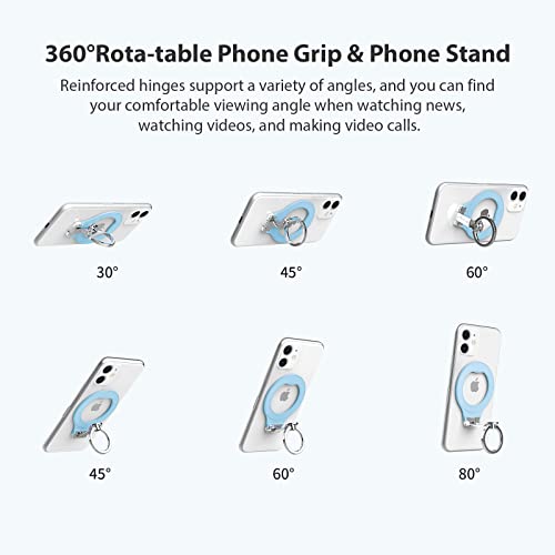 Nillkin Phone Grip (SnapGrip), Metal Phone Ring Holder Stand, Adjustable Kickstand, phone gripper for back of phone S22 Ultra, S22, S21, For iPhone 13, 13 Pro, 13 Mini, XS,12, 11,Pixel 6/6A (Sky Blue)