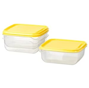 pruta storage food container boxes clear/yellow 20 oz polypropylene (pack of 3)